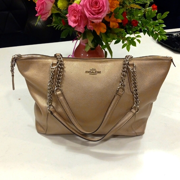 Coach | Bags | Coach Pebbled Leather Chain Purse | Poshmark